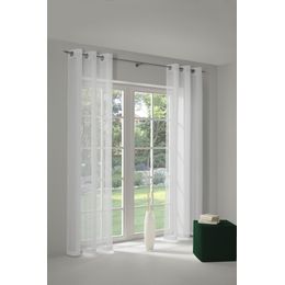Vorhang WIRTH "Nicole" Gr. 1, weiß, B:140cm H:145cm, Polyester, Gardinen, Store