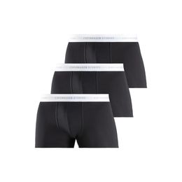Boxer Copenhagen Studios "Boxershorts für Herren", Herren, Gr. L, schwarz-weiß (schwarz, weiß), Jersey, Obermaterial: 95% Baumwolle, 5% Elasthan (LYCRA), unifarben, Unterhosen, mit weißem Logo-Bund