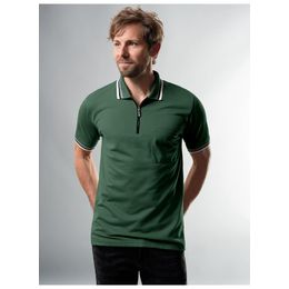 Poloshirt TRIGEMA "TRIGEMA Poloshirt mit Reißverschluss", Herren, Gr. 3XL, grün (efeu), 100% Baumwolle, Basic, Shirts