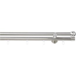 Kombi-Vorhangstange GOOD LIFE "Bola" Gr. 1, silber (edelstahlfarben), L:120cm Ø:20mm, Aluminium, Kunststoff, Metall, Gardinenstangen