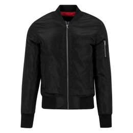 Allwetterjacke Urban Classics "Urban Classics Herren 2-Tone Bomber Jacket", Herren, Gr. L, schwarz (schwarz, schwarz), 100% Polyester, mehrfarbig, Casual, normal, amerikanischer Ausschnitt, Jacken