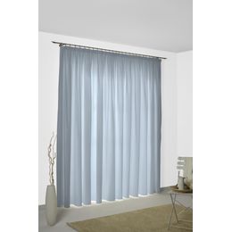Vorhang WIRTH "Neveres" Gr. 1, blau (graublau), B:135cm H:145cm, Jacquard, Baumwolle, Gardinen