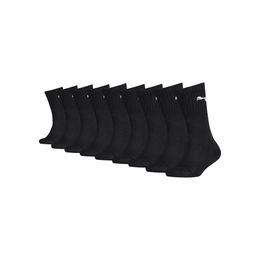 Tennissocken Puma "JUNIOR CREW SOCK 9P ECOM", Damen, Gr. 27-30, schwarz, Baumwollmischung, unifarben, normal, Socken, Puma Cat am Bündchen