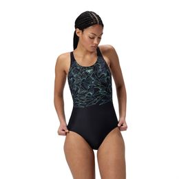 Speedo Damen Badeanzug "Womens HyperBoom Placement Muscleback"alfalfa gree, Gr. 44, Obermaterial: 100% Polyester, Badeanzüge, schnell trocknend