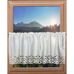 Querbehang "Rießersee" Gr. 2, beige (creme), B:110cm H:45cm, Polyester, HOSSNER - ART OF HOME DECO, Gardinen, mit Ausbrenner-Stickerei
