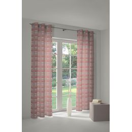 Vorhang WIRTH "Laufenberg" Gr. 2, rot (apricot), B:132cm H:175cm, Jacquard, Baumwolle, Polyester, Gardinen