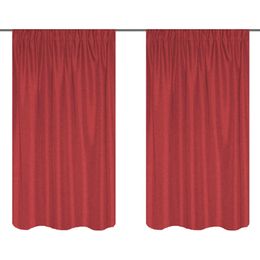 Vorhang HOME BASICS "MAITE" Gr. 1, rot (bordeaux), B:135cm H:145cm, Polyester, Gardinen