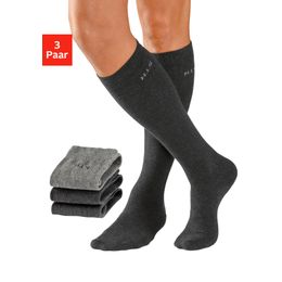 H.I.S. Kniestrümpfe H.I.S, Herren, Gr. 47-48, 2x anthrazit, 1x grau, Baumwolle, Elasthan (LYCRA), Polyamid, meliert, elastisch, Socken, mit druckfreiem Bündchen