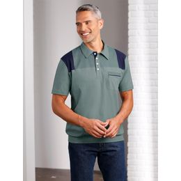 Poloshirt CLASSIC "Poloshirt", Herren, Gr. 44/46, blau (jadegrün, marine), 100% Baumwolle, gemustert, mehrfarbig, ohne Ausschnitt, Shirts