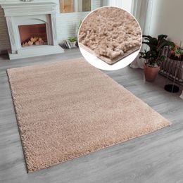 Hochflor-Teppich my home "Shaggy 30" Gr. 8, beige, B:280cm H:30mm L:390cm, Kunstfaser, Teppiche, Teppich, Uni Farben, besonders weich und kuschelig, Kundenliebling