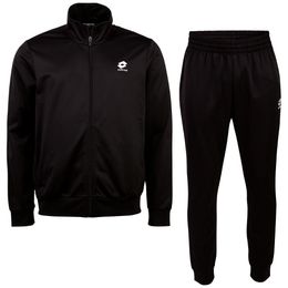 Trainingsanzug Lotto, Herren, Gr. L (52/54), schwarz (caviar), 100% Polyester, unifarben, Sportanzüge, - besonders leicht & bequem
