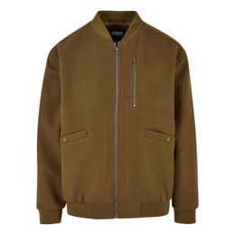 Bomberjacke Urban Classics "Urban Classics Herren Bomber Blouson", Herren, Gr. L, grün (summerolive), 100% Polyester, unifarben, Casual, oversize, Rundhals, Jacken