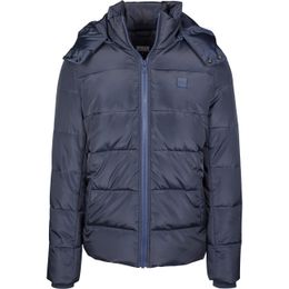 Allwetterjacke Urban Classics "Urban Classics Herren Hooded Puffer Jacket", Herren, Gr. L, blau (navy), 100% Polyester, unifarben, normal, ohne Ausschnitt, Jacken