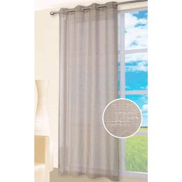 Gardine HEINE HOME Gr. 1, grau (taupe), B:140cm H:145cm, Polyester, Gardinen, Gardine