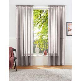 Vorhang "Lanea" Gr. 2, grau, B:135cm H:175cm, Baumwolle, Polyester, LeGer Home by Lena Gercke, Gardinen, Leinenoptik, 1 Schal, verschiedene Gr&ouml;&szlig;en