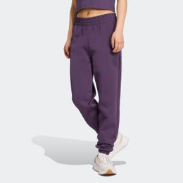 Sporthose adidas Sportswear "W FI SL PT", Damen, Gr. M, N-Gr, aurora plum, Obermaterial: 68% Baumwolle, 32% Polyester, Hosen Sporthose, Regul&auml;r geschnitten, elastischer Bund
