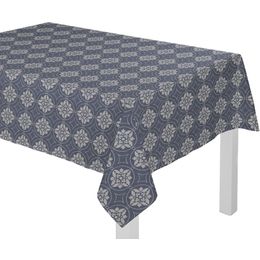 Tischdecke Adam "Romantic Puligny" Gr. 1, blau (dunkelblau), B:80cm L:80cm, Baumwolle, Tischdecken