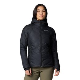 Steppjacke Columbia "HEAVENLY HOODED JACKET", Damen, Gr. XS (32), schwarz, Steppware, Obermaterial: 100% Polyester, unifarben, hoch geschlossener Ausschnitt, eingesetzt eingefasste Kante mit Daumenlöchern, Jacken