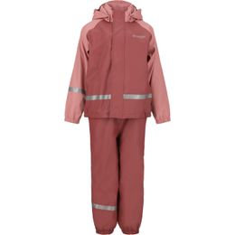 Regenanzug ZIGZAG "Augus", Kinder, Gr. 116, rosa (rosa, rot), 100% Synthetik, mehrfarbig, Casual, Sportanzüge, mit wärmendem Fleece-Futter