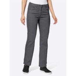 Bequeme Jeans Casual Looks, Damen, Gr. 24, Kurzgrößen, grau (grau denim), 81% Baumwolle, 17% Polyester, 2% Elasthan, unifarben, Jeans