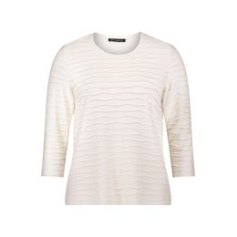 3/4-Arm-Shirt Betty Barclay "Damen Basic Shirt mit Wellenstruktur", Damen, Gr. 36, beige, Jersey, Obermaterial: 97% Viskose, 3% Elasthan., tailliert normal, Rundhals, Shirts