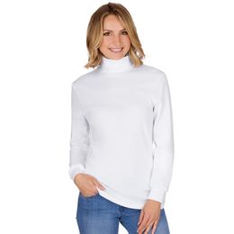 Rollkragenshirt TRIGEMA "TRIGEMA Langarm Ski- und Sport-Rollkragenpullover", Damen, Gr. 3XL, weiß, 100% Baumwolle (Bio-Baumwolle kbA), Basic, Shirts