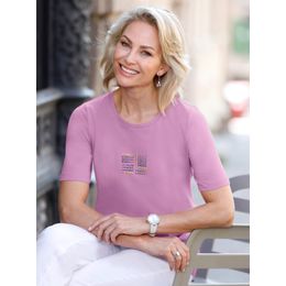 Kurzarmshirt Classic Basics "Shirt", Damen, Gr. 38, lila (orchidee), 100% Baumwolle, unifarben, Rundhals, Shirts