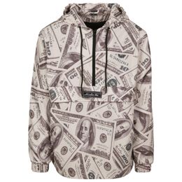 Allwetterjacke MisterTee "MisterTee Herren Mister Tee Dollar Windbreaker", Herren, Gr. L, beige (sand), 100% Polyester, unifarben, normal, Rundhals, Jacken