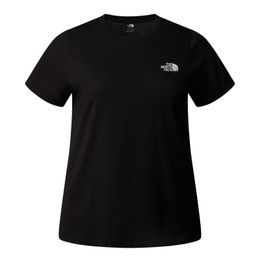 T-Shirt The North Face "W PLUS S/S SIMPLE DOME TEE", Damen, Gr. 2X (50/52), schwarz (tnf schwarz), Jersey, Obermaterial: 60% Baumwolle, 40% Polyester, unifarben, Sportlich, Rundhals, Shirts, in großen Größen