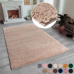 Hochflor-Teppich my home "Shaggy 30" Gr. 1, beige, B:60cm H:30mm L:90cm, Kunstfaser, Teppiche, Teppich, Uni Farben, besonders weich und kuschelig, Kundenliebling
