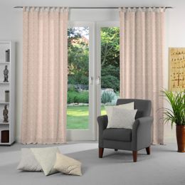 Vorhang WIRTH "Telfort" Gr. 2, orange (terra), B:132cm H:175cm, Jacquard, Baumwolle, Polyester, Gardinen