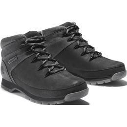 Schnürboots Timberland "EURO SPRINTMID LACE UP BOOT", Gr. 43,5, schwarz (schwarz, grau), Leder, Sportlich, Schuhe, Winterstiefel, Schnürstiefel, Winterschuhe