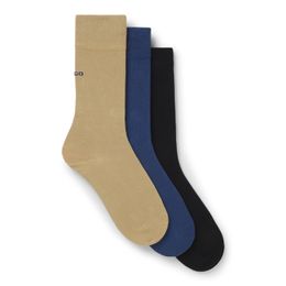 Businesssocken HUGO UNDERWEAR "3P RS UNI CC", Herren, Gr. 39-42, bunt (open miscellaneous 971), Baumwollmischung, elastisch, Socken, mit kontrastfarbenen HUGO Logo-Schriftzug