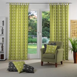 Vorhang WIRTH "FELINO" Gr. 1, grün, B:132cm H:145cm, Jacquard, Baumwolle, Polyester, Gardinen
