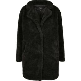 Parka Urban Classics "Urban Classics Damen Ladies Oversized Sherpa Coat", Damen, Gr. M, schwarz, 100% Polyester, unifarben, oversize, amerikanischer Ausschnitt, Jacken