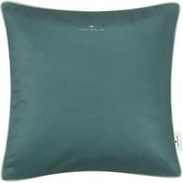 Dekokissen Tom Tailor HOME "Dove Signature" Gr. 1, grün (grün, dunkelgrün, tannengrün, unifarben), B:40cm L:40cm, Baumwolle, Polyester, Dekokissen_Sitzkissen_Kissenhüllen