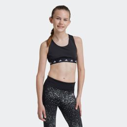 Sport-BH adidas Sportswear "JG POWER TF BRA", Mädchen, Gr. 140, N-Gr, schwarz-weiß (schwarz, carbon, weiß), Obermaterial: 83% Polyester, 17% Elasthan, BHs