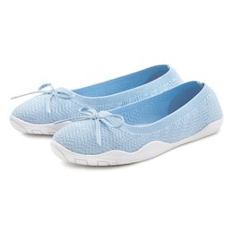 Sneaker Ballerinas Lascana, Damen, Gr. 36, blau (hellblau), Obermaterial: 100% Textilmaterial. Decksohle: 100% Textilmaterial. Laufsohle: 100% Synthetik, unifarben, Schuhe, Slipper, Halbschuh, ultraleicht zum Reinschlüpfen VEGAN