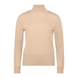 Strickpullover Betty Barclay "Betty Barclay Damen Rollkragenpullover langarm", Damen, Gr. 36, beige, Strick, Obermaterial: 80% Viskose, 20% Polyamid., Basic, figurbetont lang, Pullover
