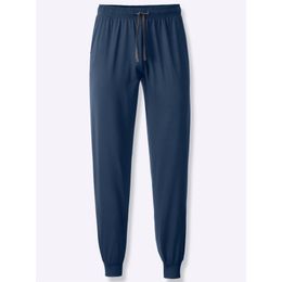 wäschepur Schlafhose WÄSCHEPUR, Herren, Gr. 44/46, Normalgrößen, blau (dunkelblau), 100% Baumwolle, unifarben, Hosen
