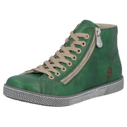 Schnürboots Rieker, Damen, Gr. 37, grün (maigrün), Lederimitat, unifarben, Sportlich, Schuhe, Schnürstiefelette, Casual-Boots mit Reißverschluss außen, Topseller
