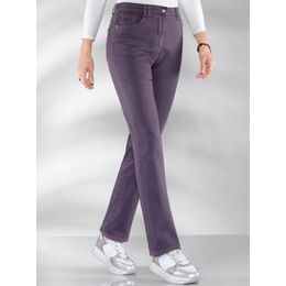 Bequeme Jeans Classic Basics, Damen, Gr. 42, Normalgrößen, lila (lavendel), 98% Baumwolle, 2% Elasthan, unifarben, lang, Jeans