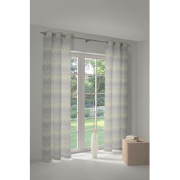 Vorhang WIRTH "Benewitz" Gr. 1, grün (lindgrün), B:132cm H:145cm, Jacquard, Baumwolle, Polyester, Gardinen