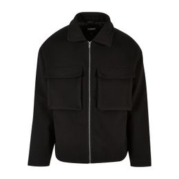 Allwetterjacke Urban Classics "Urban Classics Herren Big Pocket Blouson", Herren, Gr. L, schwarz, 100% Polyester, unifarben, oversize, amerikanischer Ausschnitt, Jacken