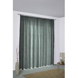 Vorhang WIRTH "Niederau" Gr. 1, blau (petrol), B:132cm H:145cm, Jacquard, Polyacryl, Polyester, Gardinen