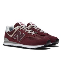 Sneaker New Balance "ML574 Core", Gr. 42,5, rot (bordeaux, grau), Leder, Textil, Schuhe Modernsneaker, Topseller