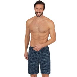 Bermudas TRIGEMA "TRIGEMA Bermuda Shorts mit freundlichem Smiley-Motiv", Herren, Gr. L, US-Größen, blau (navy), 100% Baumwolle, Basic, Hosen