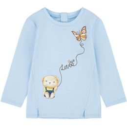 Langarmshirt LEVI'S KIDS "LVG BEAR NOTCHED FRONT TEE", M&auml;dchen, Gr. 24M (92), blau (omphalodes), Sweatware, Obermaterial: 60% Baumwolle, 40% Polyester, Rundhals, Shirts Langarmshirt, for BABYS