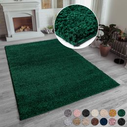 Hochflor-Teppich my home "Shaggy 30" Gr. 3, gr&uuml;n (dunkelgr&uuml;n), B:120cm H:30mm L:180cm, Kunstfaser, Teppiche, Teppich, Uni Farben, besonders weich und kuschelig, Kundenliebling