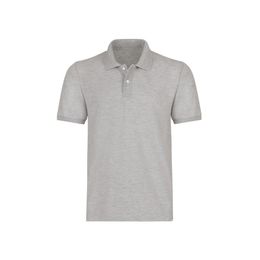 Poloshirt TRIGEMA "TRIGEMA Poloshirt DELUXE Piqué", Herren, Gr. M, grau (grau, melange), 100% Baumwolle, Shirts